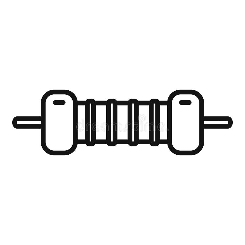 Circuit Resistor Icon Outline Vector Chip Capacitor Stock Vector