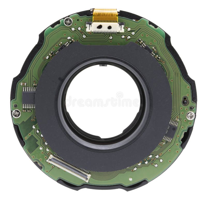 Circuit on Ring of Camera Lens Isolated Stock Image - Image of pieces ...