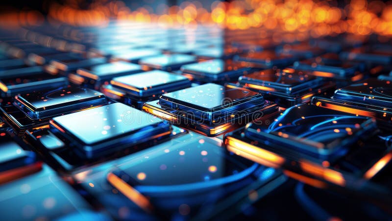 Circuit Symphony: Computer Processor in 3d Macro, Generative Ai Stock ...