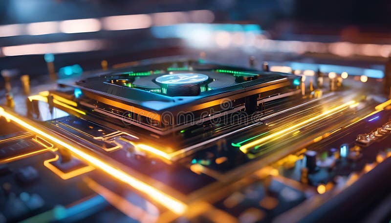 Circuit Symphony: the Heartbeat of Technology Stock Illustration ...