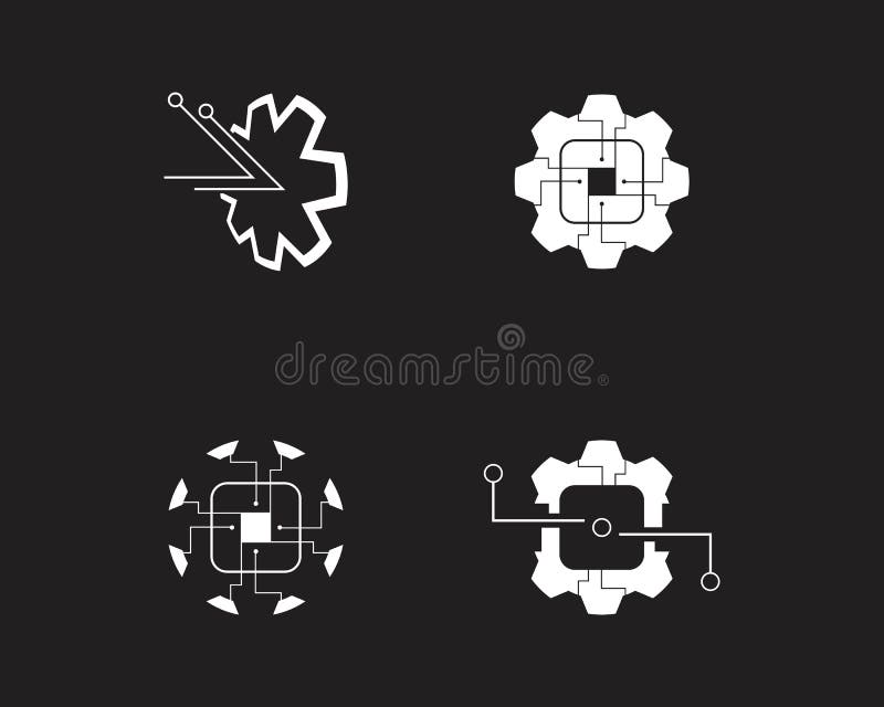 Circuit Techno Logo Vector Template Stock Illustration - Illustration ...