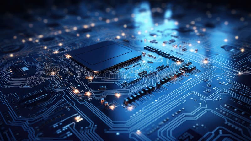 Circuit Technology Background Blue Stock Illustration - Illustration of ...