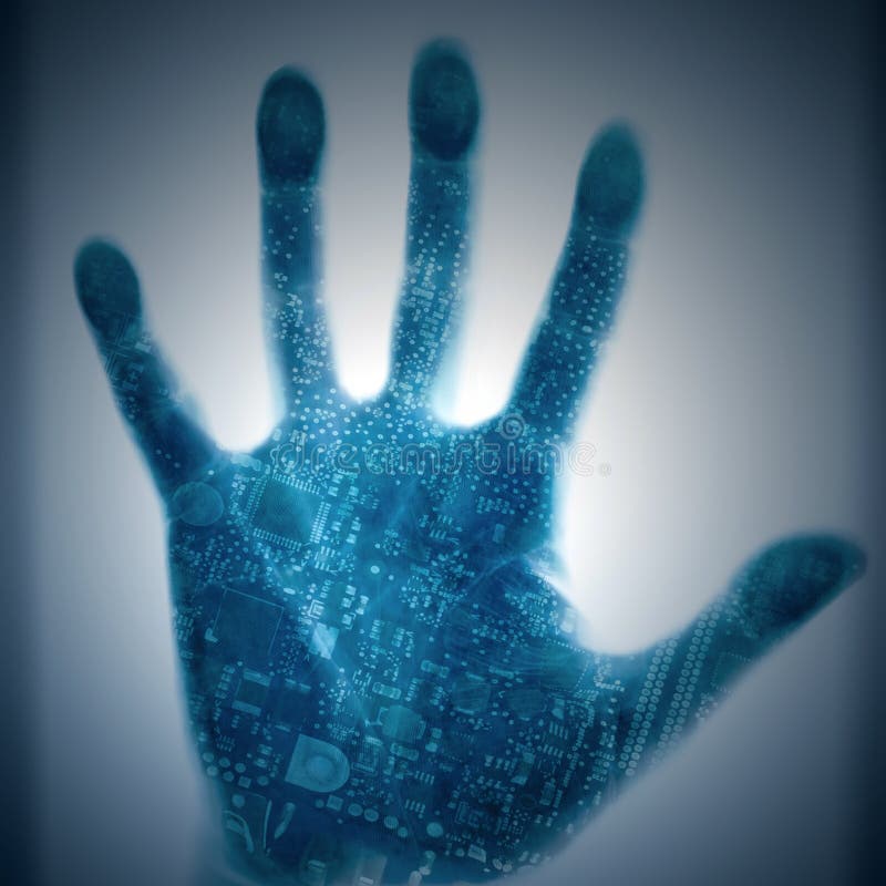Circuit Technology Human Hands Stock Illustration - Illustration of ...