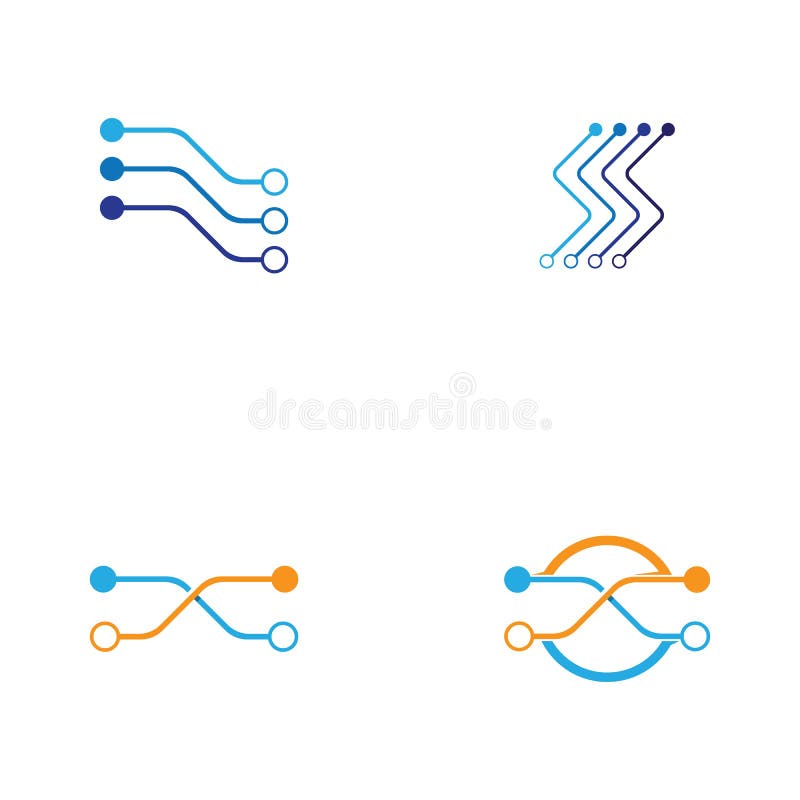 Circuit Technology Logo Vector Template. Stock Vector - Illustration of ...