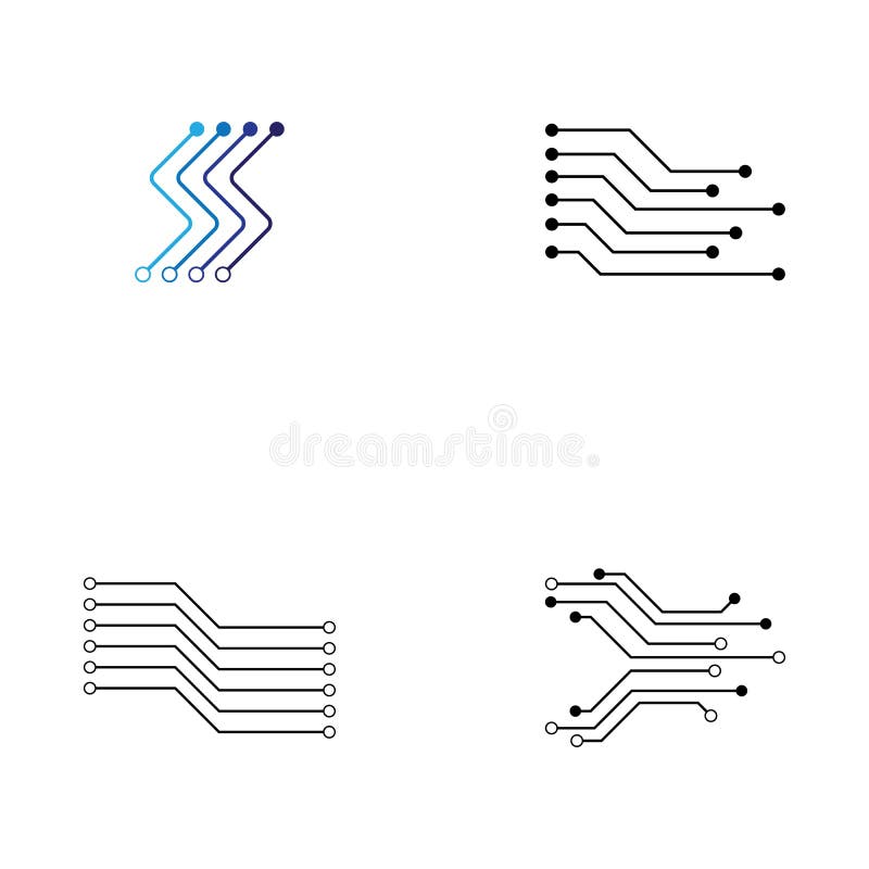 Circuit Technology Logo Vector Template. Stock Vector - Illustration of ...