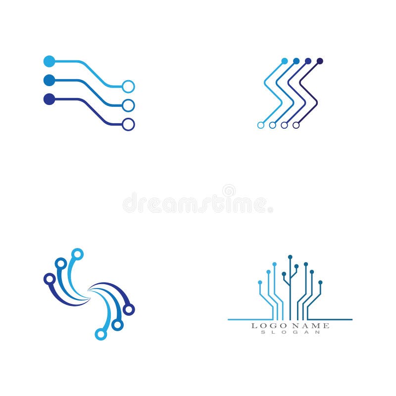 Circuit Technology Logo Vector Template. Stock Vector - Illustration of ...