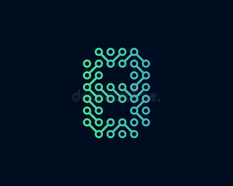 8 Circuit Technology Number Logo Icon Design Stock Vector ...