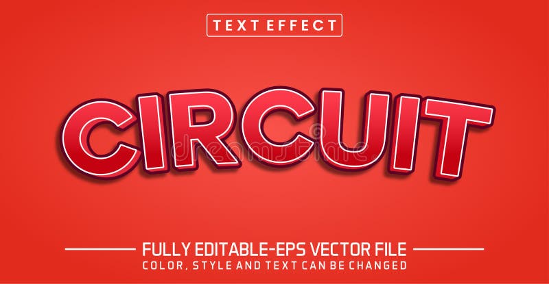 Circuit Text Style Effect Editable Stock Vector - Illustration of label ...