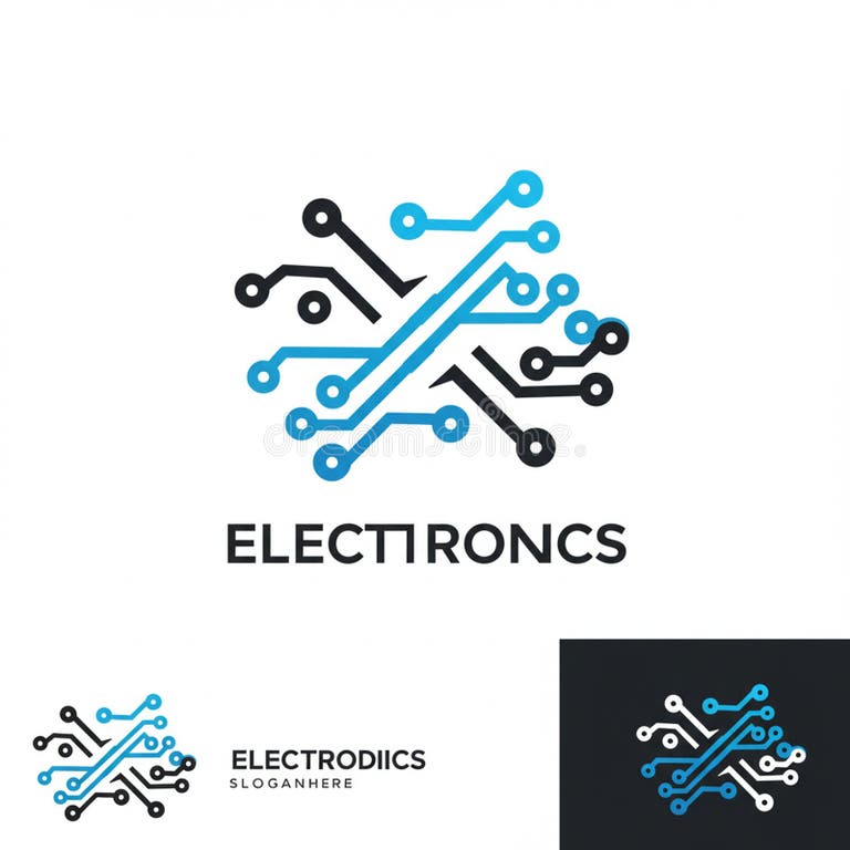Circuit-themed Logo Features Blue and Black Lines Resembling ...