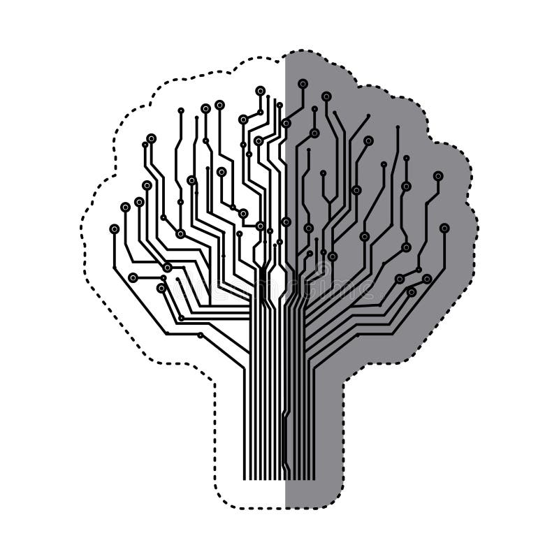 Circuit tree icon image stock illustration. Illustration of graphic ...