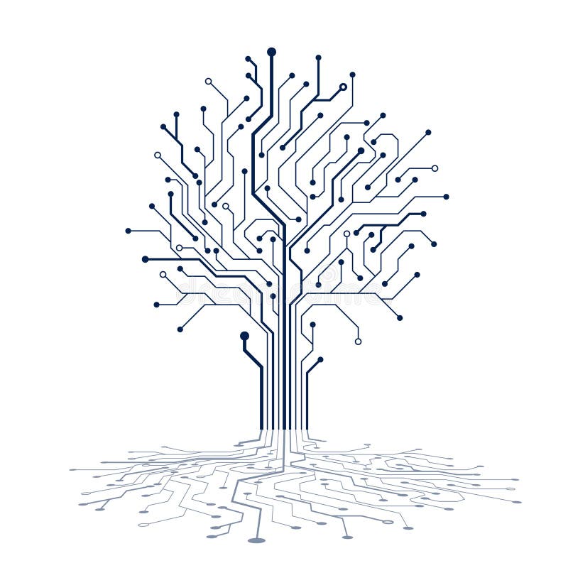Circuit Tree Silhouette. Technology Design Element. Computer ... Circuit Tree Silhouette. Technology Design Element. Computer ...