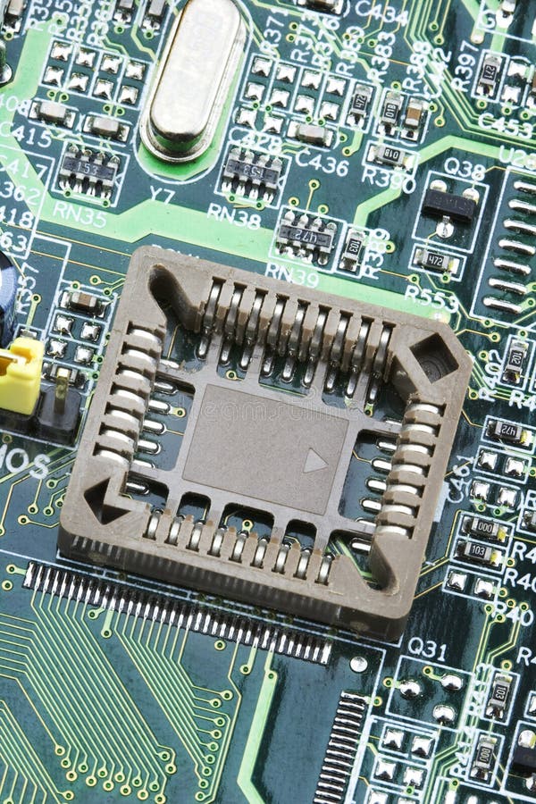 Computer Chip and Circuit Board Stock Image - Image of abstract ...