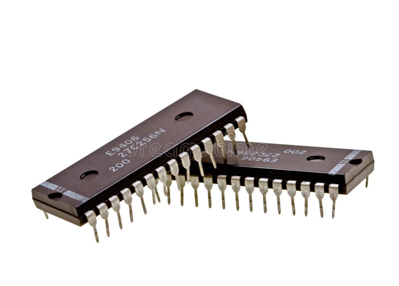 Circuiti Integrati Isolati Su Bianco Immagine Stock - Immagine di ...