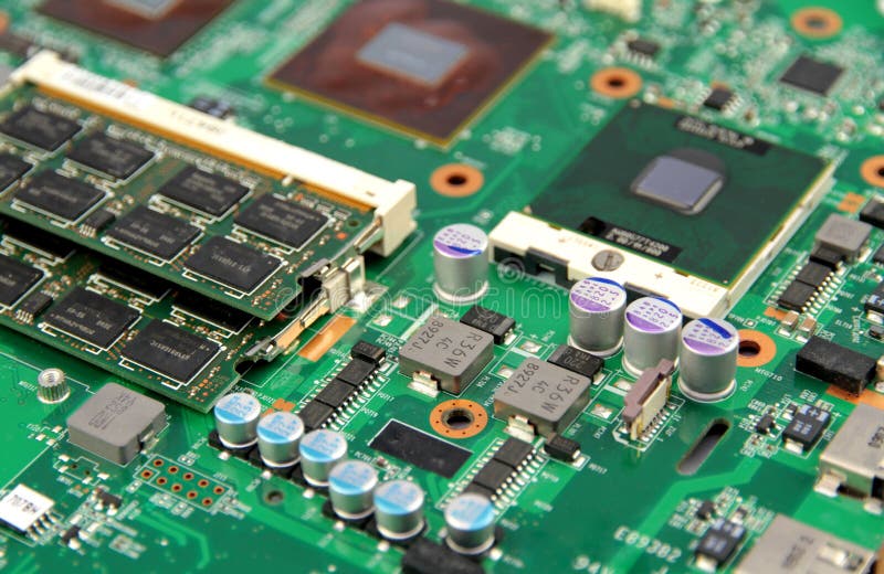 Circuito Elettronico Di Un Computer. Scheda Madre - Microprocessore ...