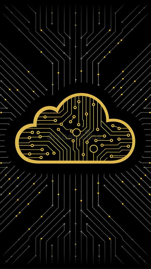 Circuitry Cloud Against Parallel Lines Emphasizes Technological Essence ...