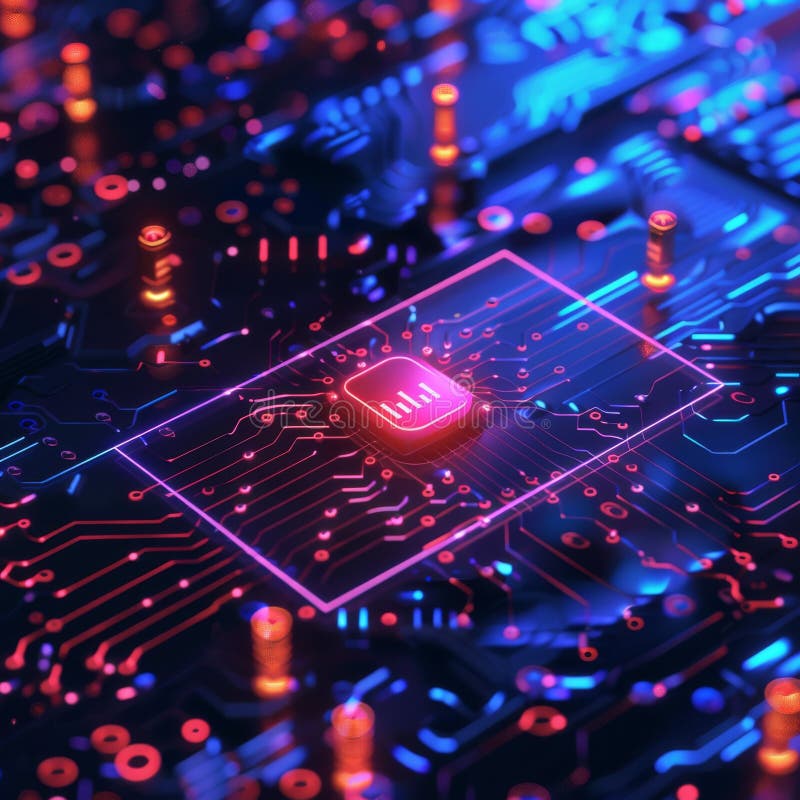 Circuitry Core Processor stock illustration. Illustration of ...