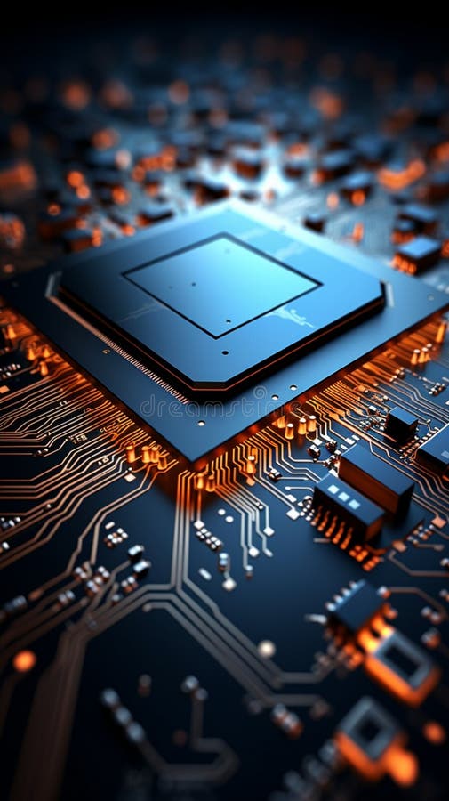 Circuitry Elegance Abstract Chip Processor Backdrop Encapsulates ...