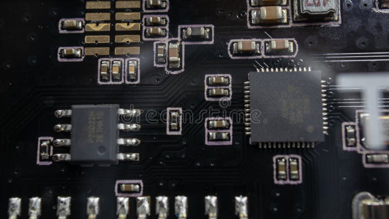Circuits and Microchips of an Electronic Device. Stock Photo - Image of ...