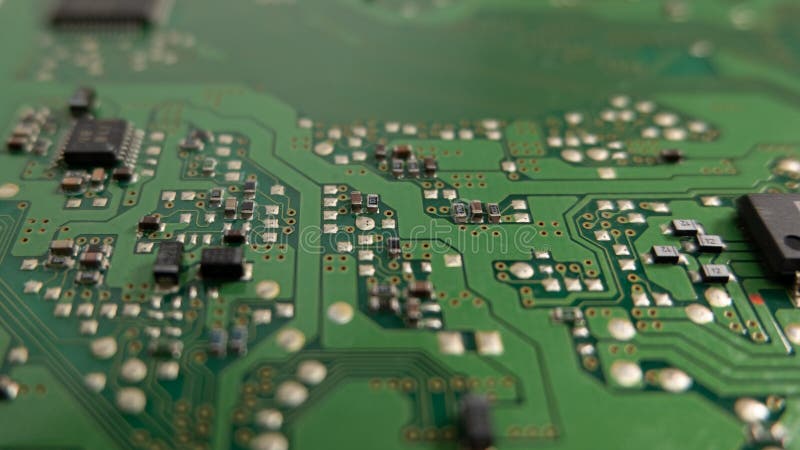 Circuits, Traces and Surface Mount Components on a PCB Stock Image ...
