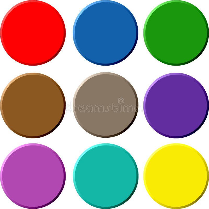 Circular 3D buttons stock illustration. Illustration of press - 2400595