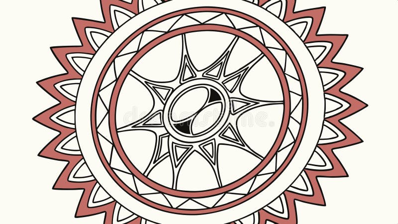 Circular Abstract Design with Outward,pointing Spikes and Internal ...