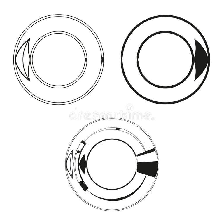 Circular Abstract Elements. Concentric Ring Patterns. Modern Tech ...