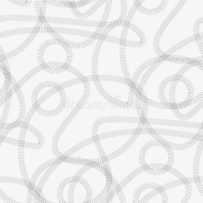 Circular Abstract Lines Black and White Seamless Pattern Stock Vector ...