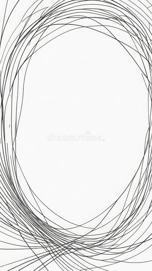 Circular Abstract Lines Form Intricate Pattern White Background Stock ...