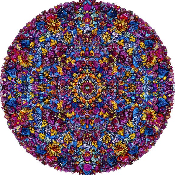 Circular Abstract Mandala Design Vivid Colors and Intricate Patterns ...