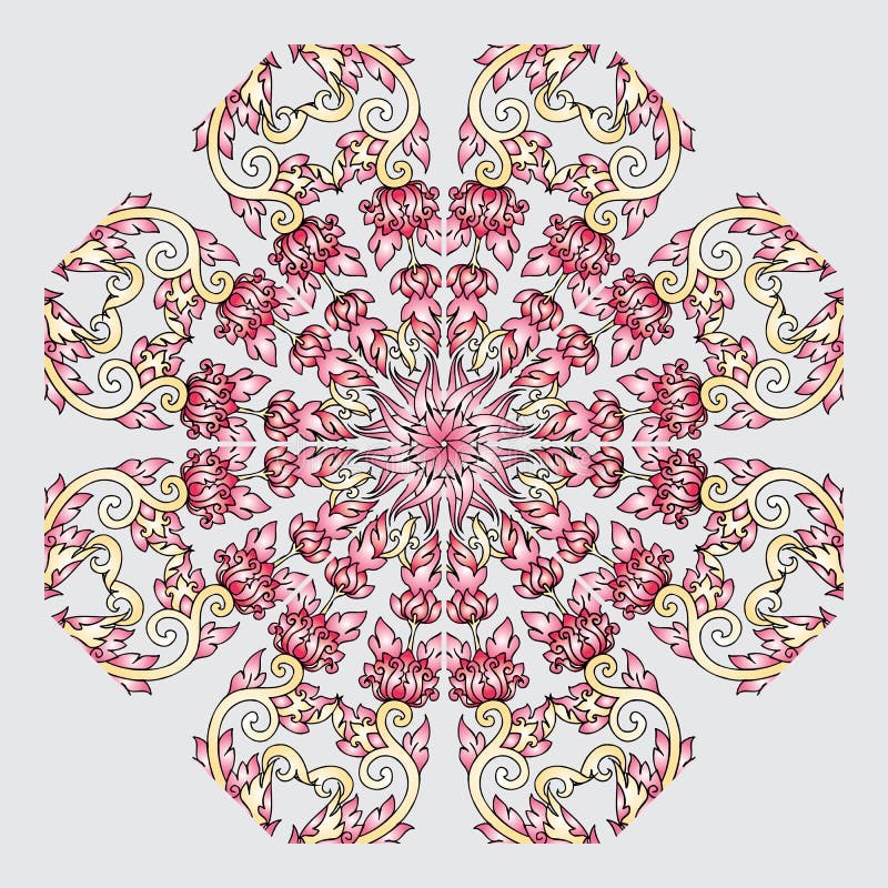 Circular Abstract Pattern in Arabic Style Stock Vector - Illustration ...