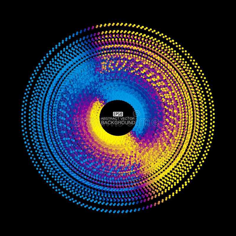 Circular Abstract Pattern Background Consisting of Colored Dots Stock ...