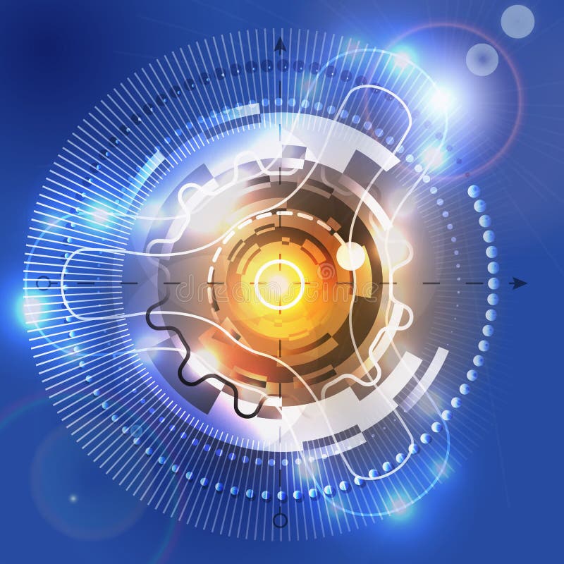 Circular Abstract Spaceship Stock Illustration - Illustration of ...