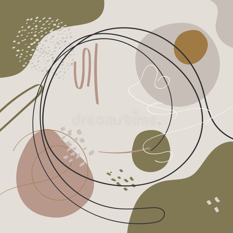 Circular Abstraction with Lines and Shapes. Abstract Composition with ...
