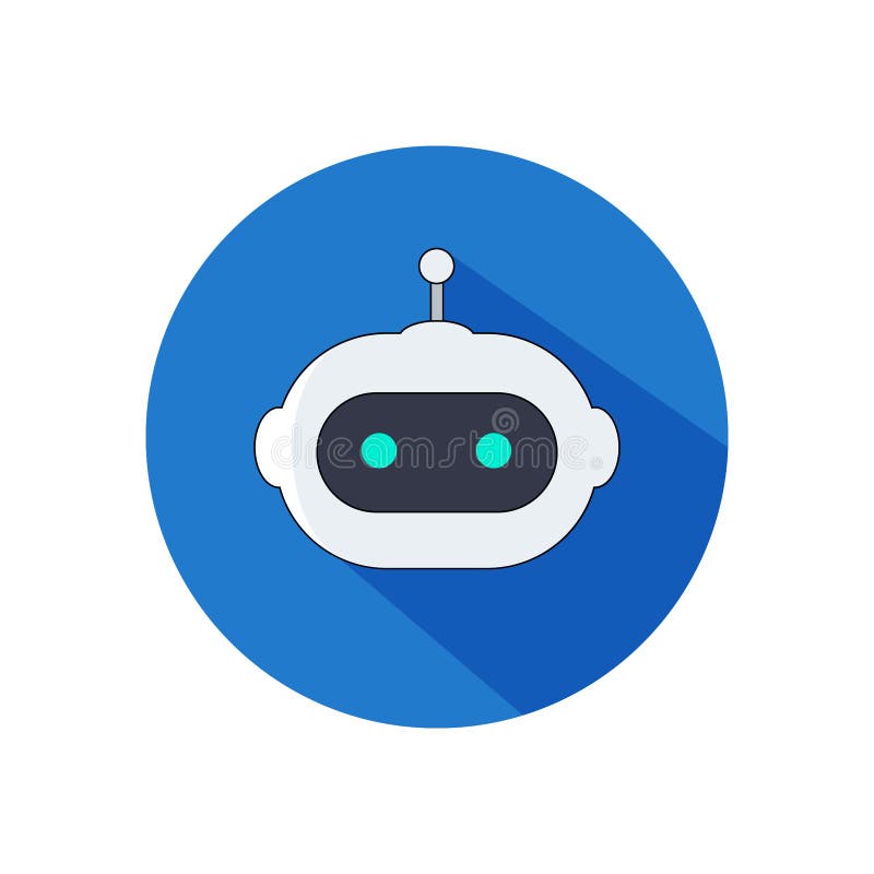 Circular AI Robot Head Icon Stock Vector - Illustration of chat, blue ...