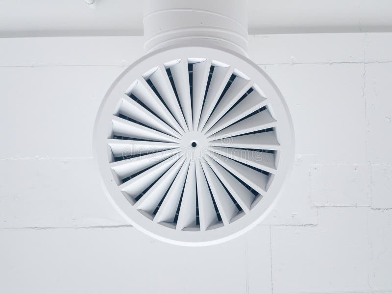 Circular Air Conditioning Grille on White Colored Ceiling Stock Image ...