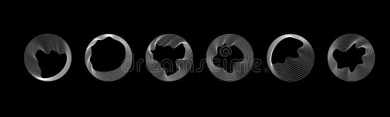 Circular Amorphous Shapes on Dark Background. Vector Design Elements ...