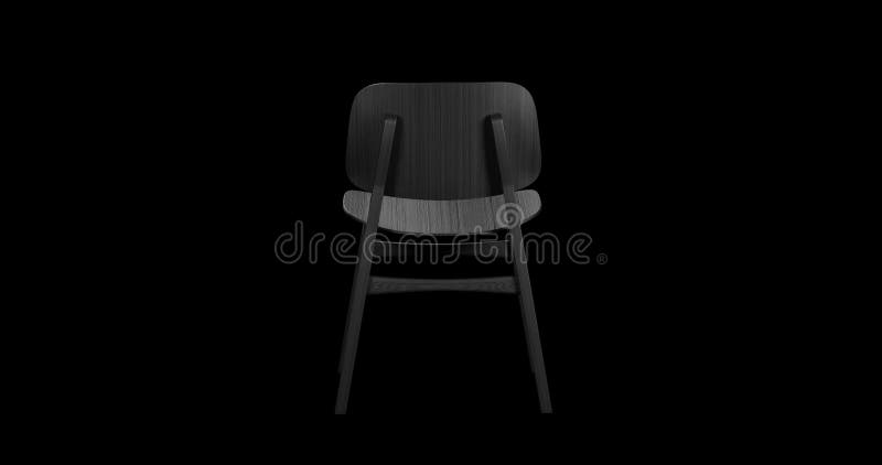 Circular Animation of Wooden Chair on Black Background. Turntable ...