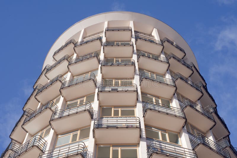 Circular apartment house stock photo. Image of balcony - 18266890