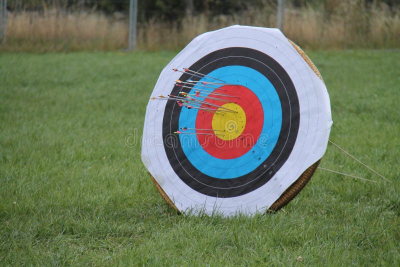 Circular Archery Target. stock image. Image of fire - 255514813