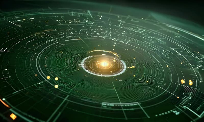 Circular Arcs in Military Green with a Subtle Radar Sweep Line, Tiny ...