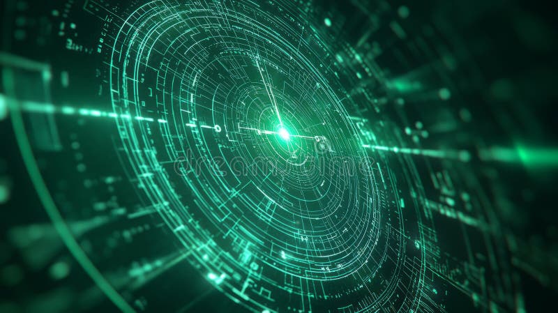 Circular Arcs in Military Green with a Subtle Radar Sweep Line, Tiny ...