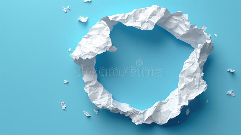 Crumpled Paper Explosion Banner Creating Chaos on a Vibrant Blue ...