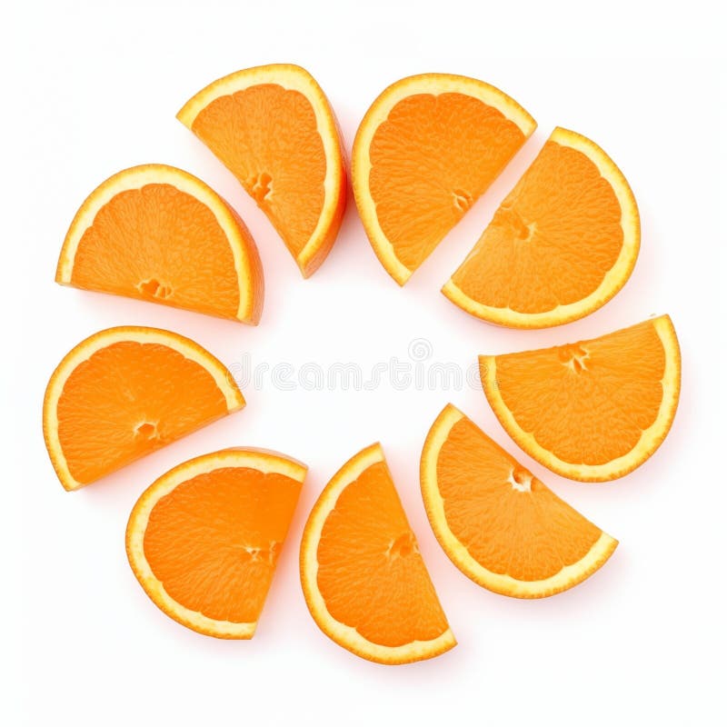 Circular Arrangement of Fresh Orange Slices Stock Illustration ...