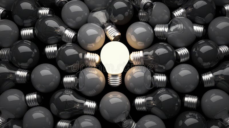 Circular Arrangement of Light Bulbs with Filaments Facing Center Stock ...