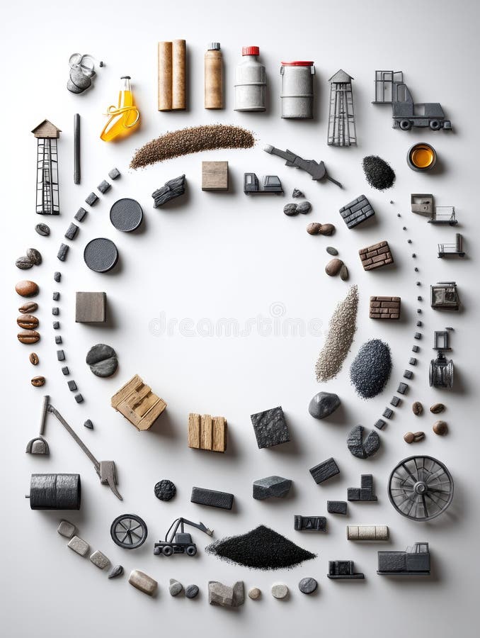 Circular Arrangement of Oil-Related Objects Showcases Industry ...