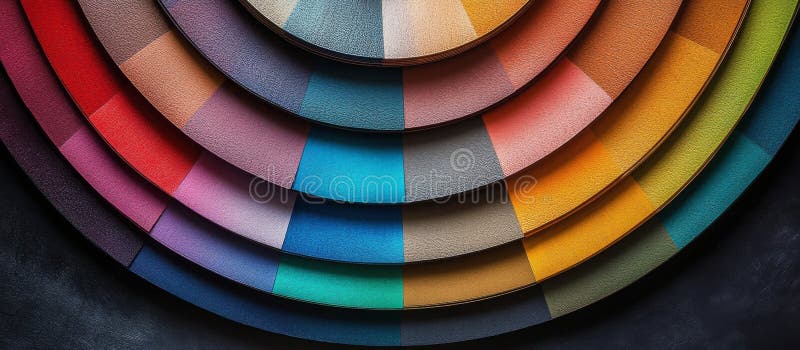 Circular Arrangement of Paint Swatches Showcasing Vibrant Colors in a ...