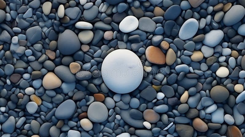 Circular Arrangement of Smooth Sea Pebbles, Intricate Patterns on Each ...