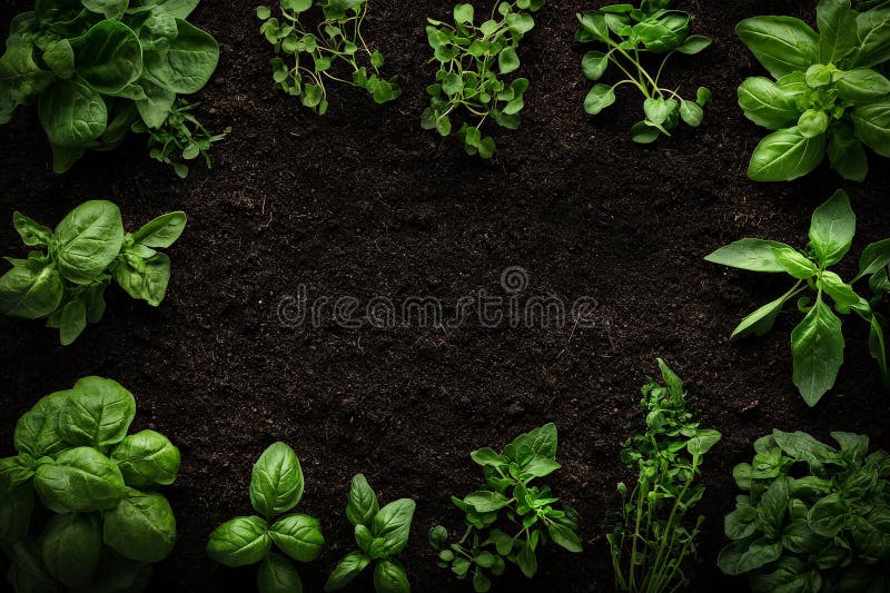 Circular Arrangement of Vegetable Seedlings Stock Illustration ...