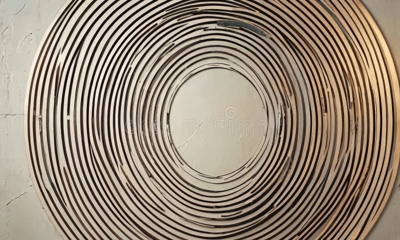 Circular Arrangement Wooden Panels with Central White Circle, Creating ...