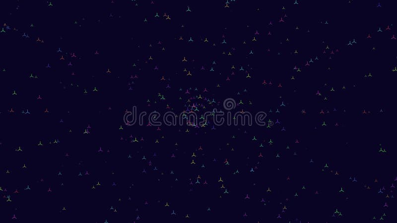 Circular Array of Colorful Floating Dots on Black Background Stock ...